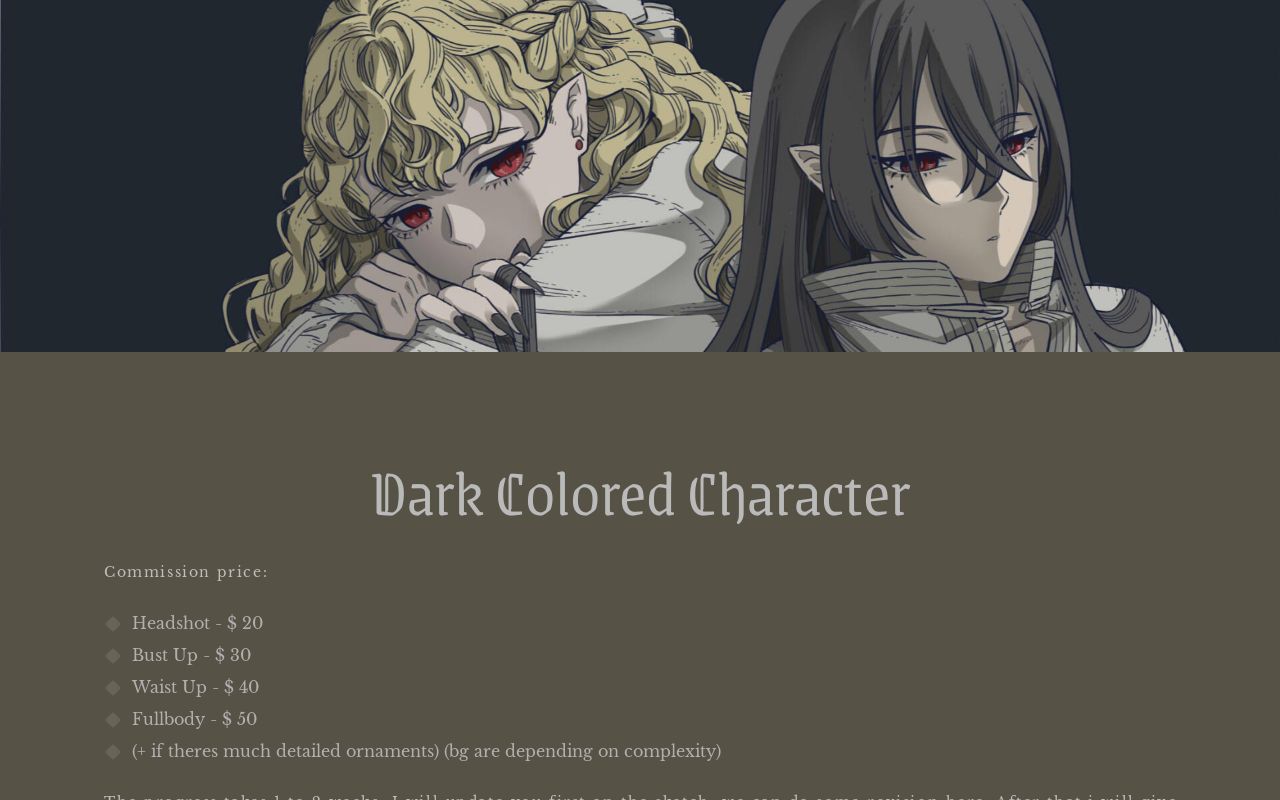 dark colored character